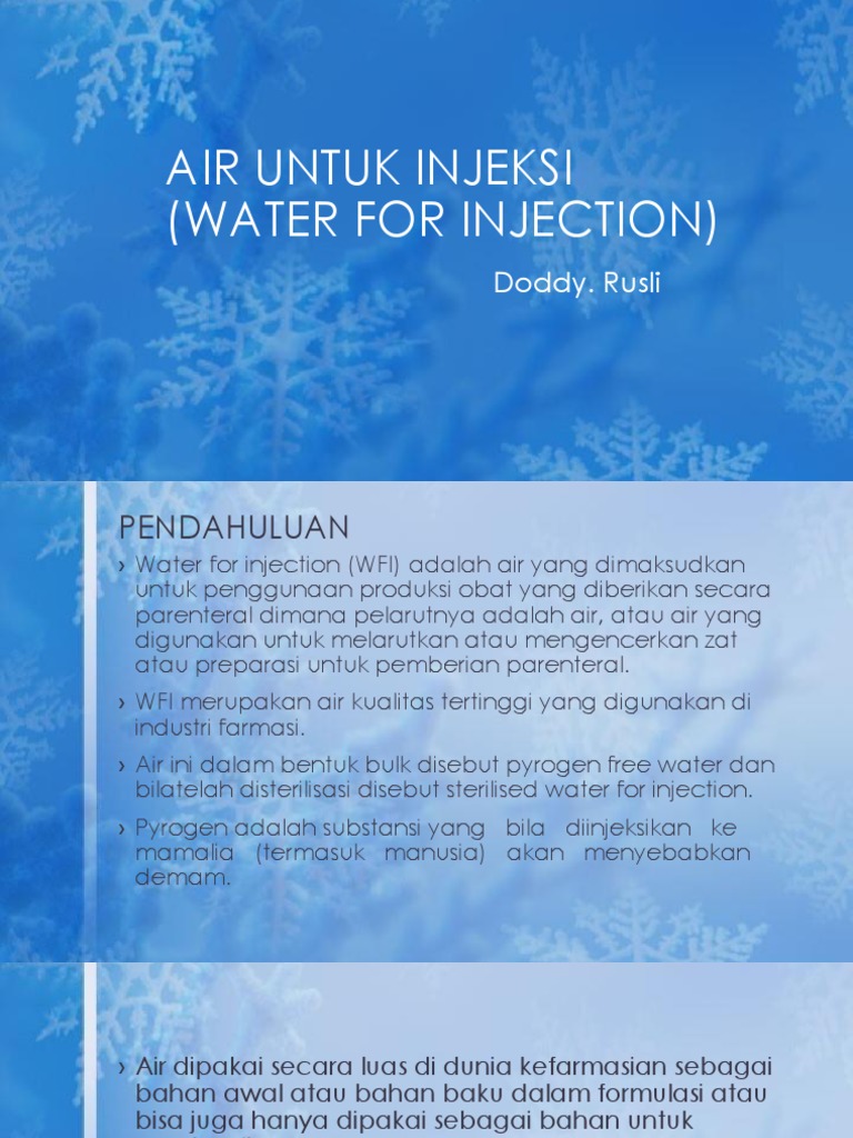 Air Untuk Injeksi (Water For Injection) | PDF