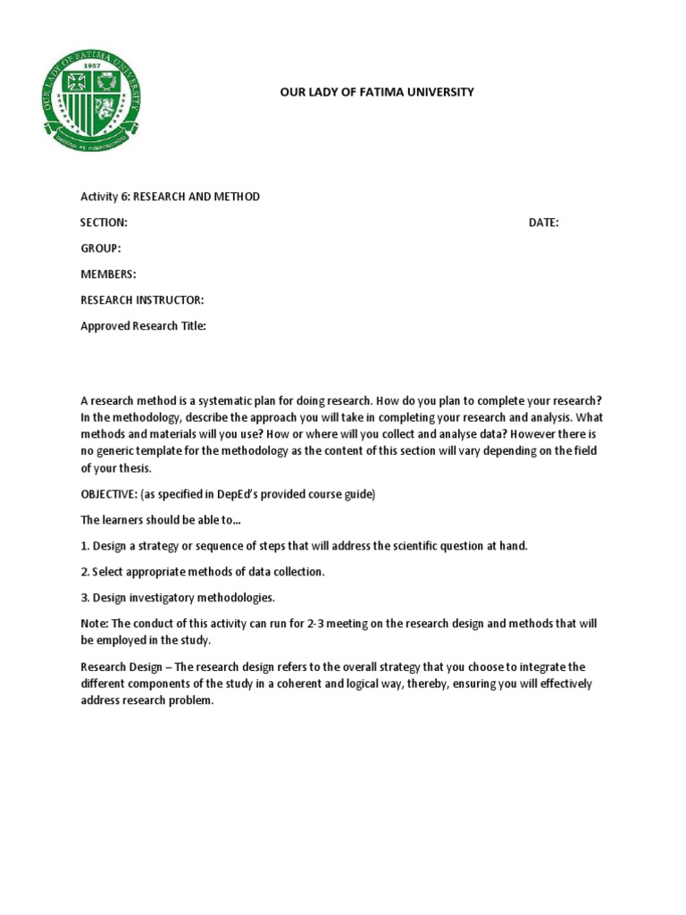 Our Lady of Fatima University Research | PDF | Newspapers | Hypothesis