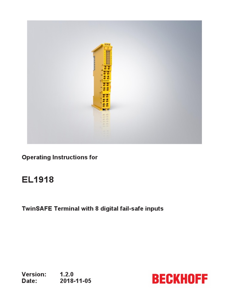 Beckhoff EL1918 Safety Input | PDF | Electrical Engineering | Computing ...