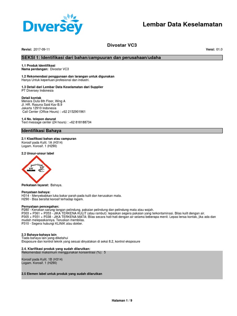 Msds Divostar vc3 | PDF