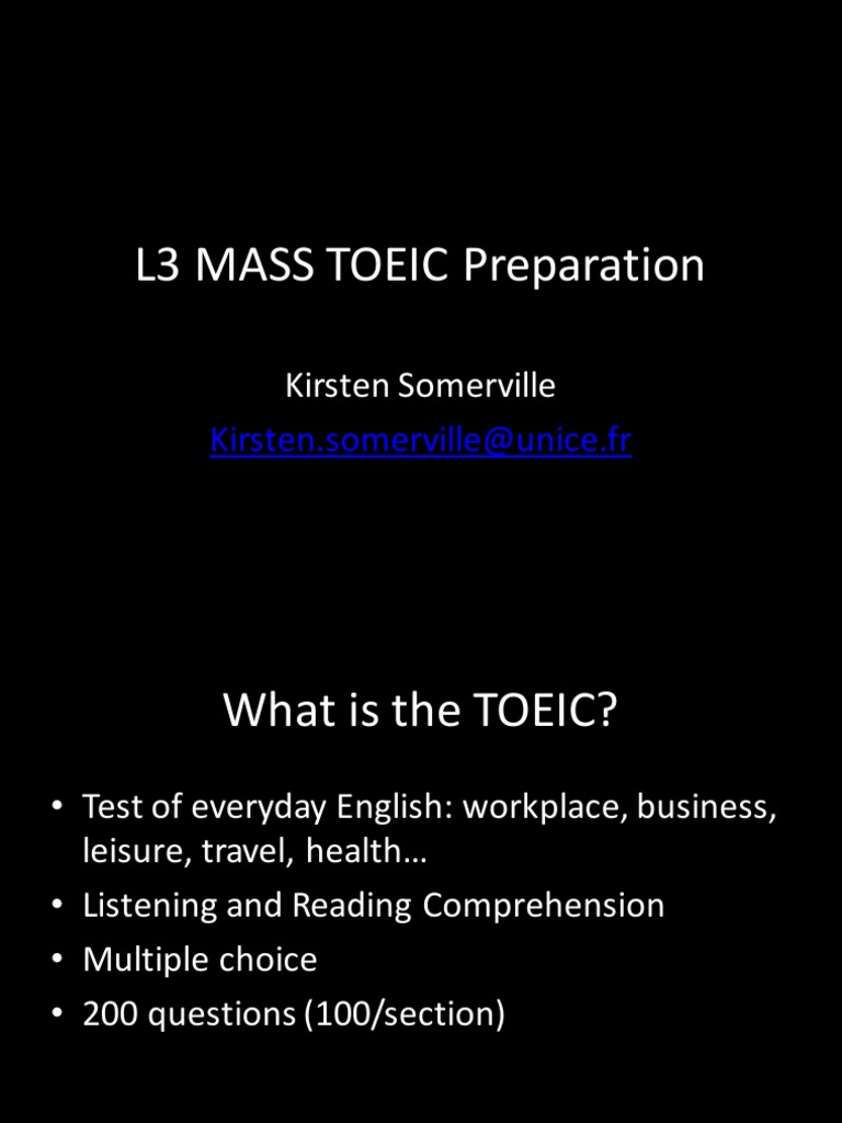 TOEIC Presentation Week 1 Kirsten | PDF