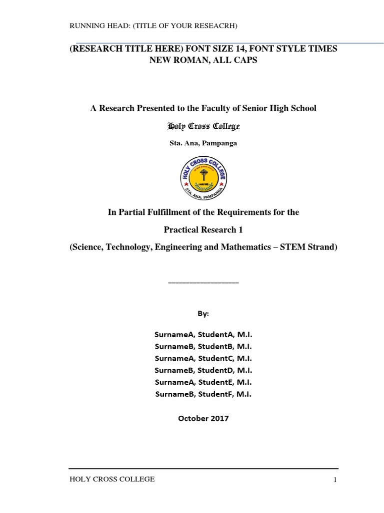 Research Title for STEM Strand | PDF | Research Design | Inquiry