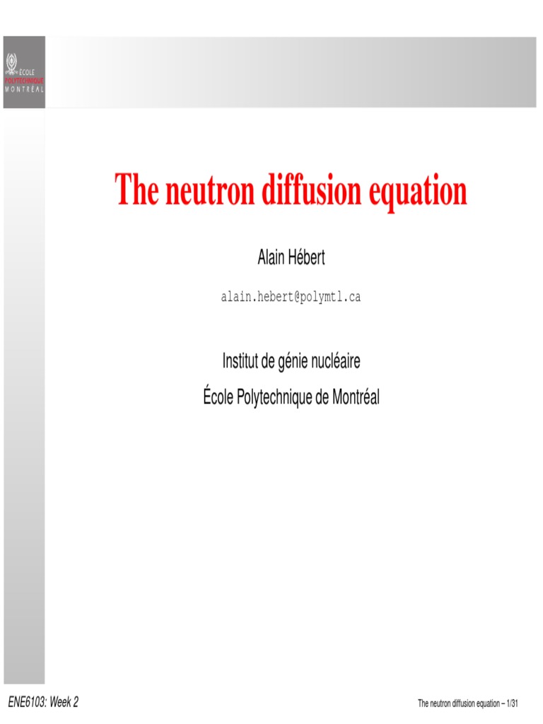 The Neutron Diffusion Equation | PDF | Eigenvalues And Eigenvectors ...