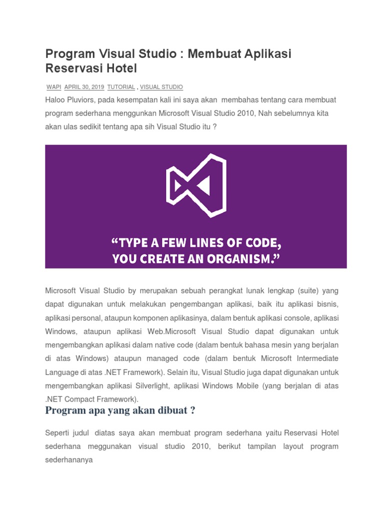 Program Visual Studio | PDF
