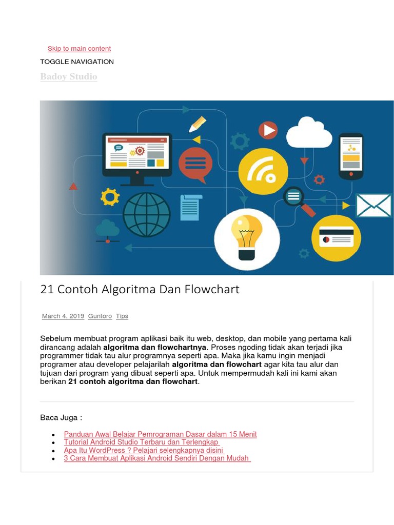 21 Contoh Algoritma Dan Flowchart: Badoy Studio | PDF | Komputer