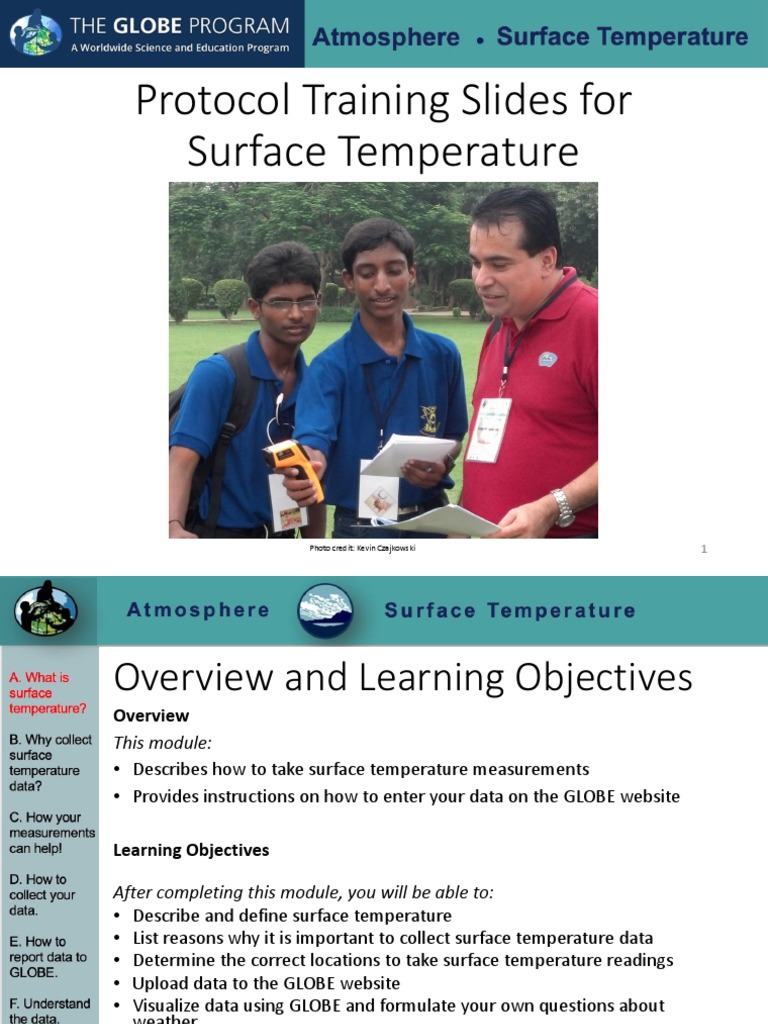 Protocol Training Slides for Surface Temperature Measurements: A ...