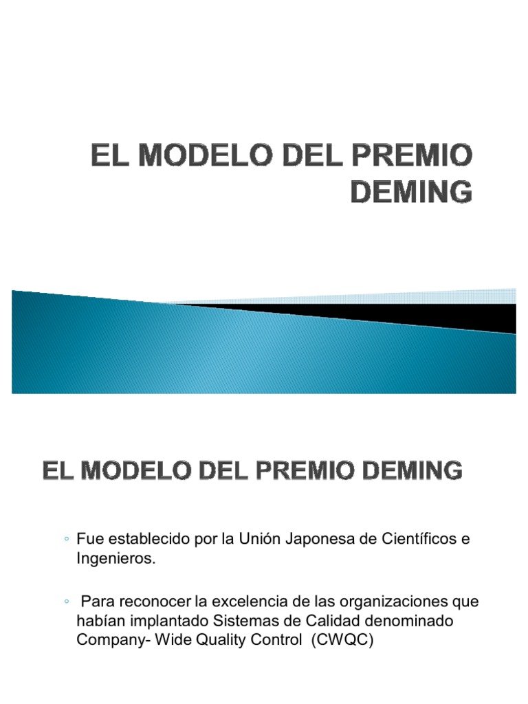 El Modelo Del Premio Deming | PDF | Calidad (comercial) | Economias
