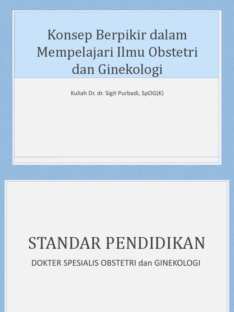 Kompetensi Dokter SpOG dalam Obstetri | PDF
