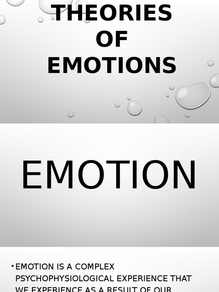 Theories Of Emotion In Psychology Pdf