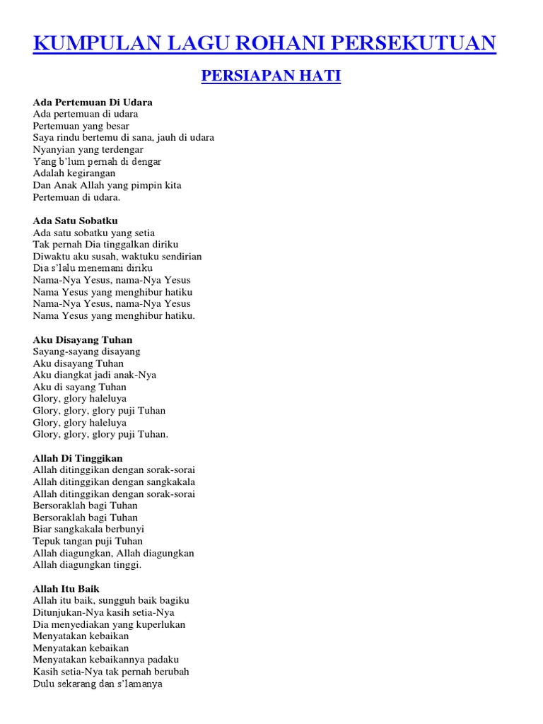 Kumpulan Lagu Rohani Persekutuan | PDF