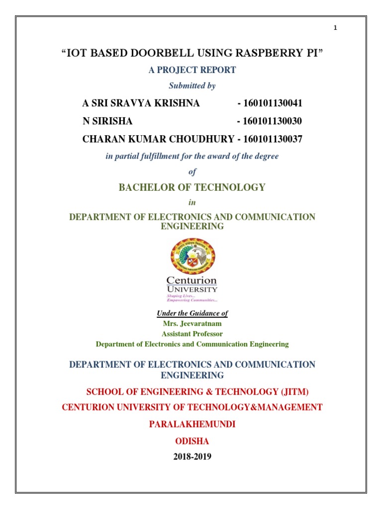 Iot Based Doorbell Using Raspberry Pi | PDF | Raspberry Pi | Internet ...
