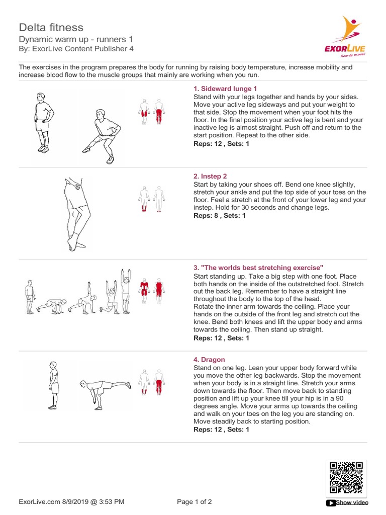 Dynamic Warm-Up Exercises for Runners | PDF | Human Leg | Foot