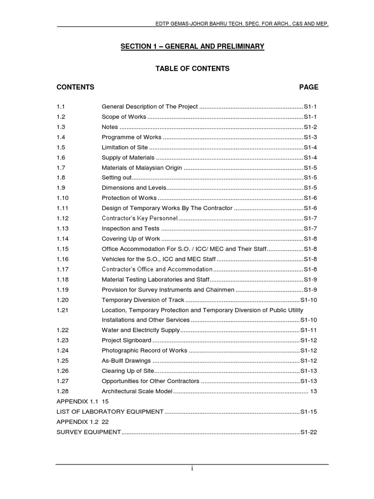 S01 General | Download Free PDF | General Contractor | Specification (Technical Standard)