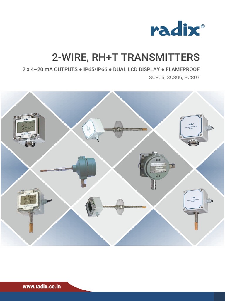 2-Wire, RH+T Transmitters: 2 X 4 20 Ma Outputs Ip65/Ip66 Dual LCD ...