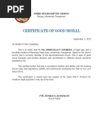 Certificate of Good Moral Character Sample | PDF