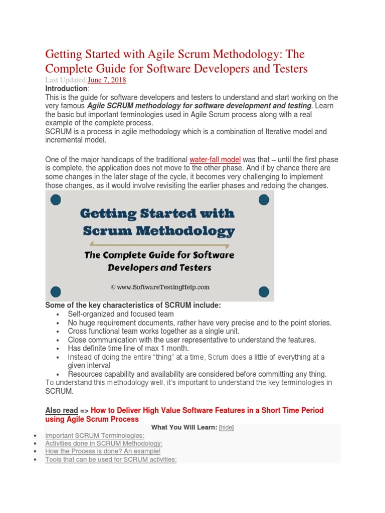 Getting Started With Agile Scrum Methodolog1 | PDF | Scrum (Software Development) | Agile ...