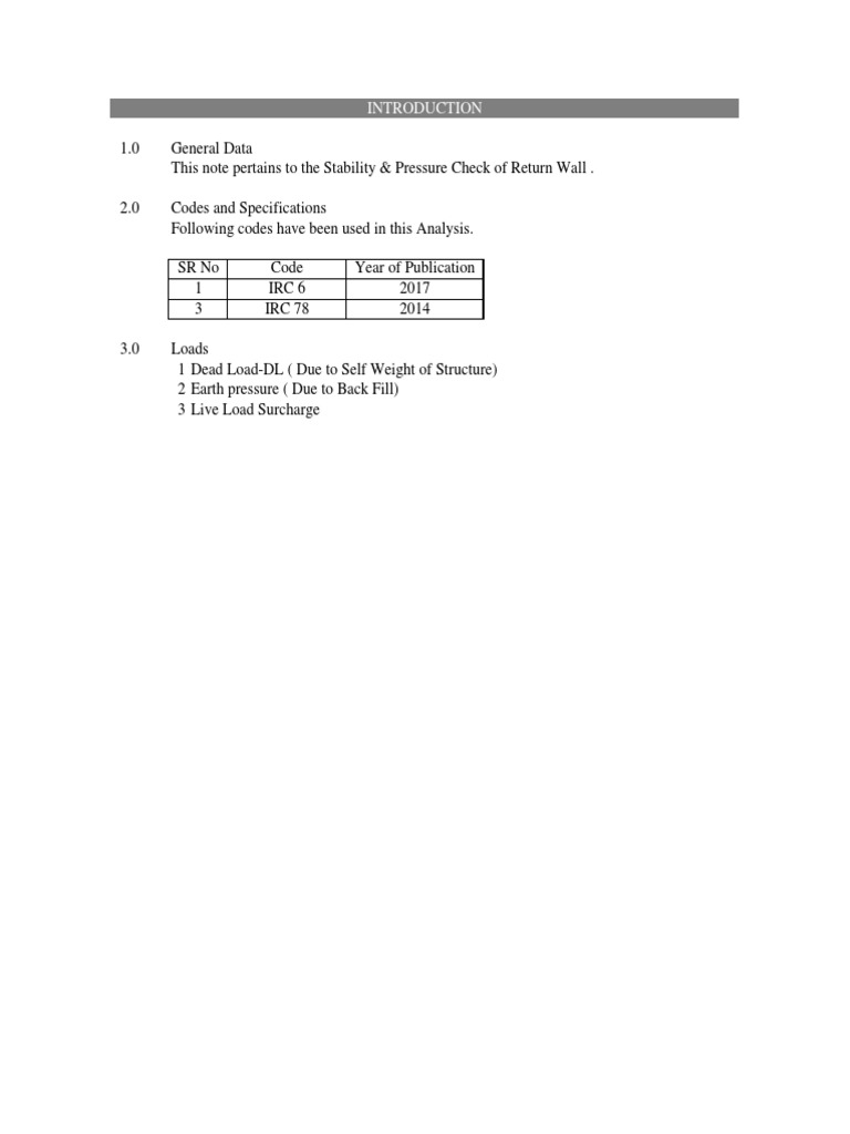 Head Wall Stability | PDF | Torque | Trigonometric Functions