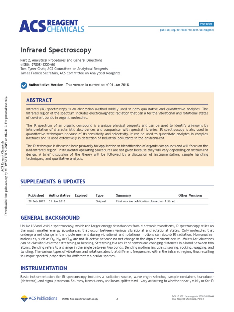 Infrared Spectros | PDF | Infrared Spectroscopy | Spectroscopy