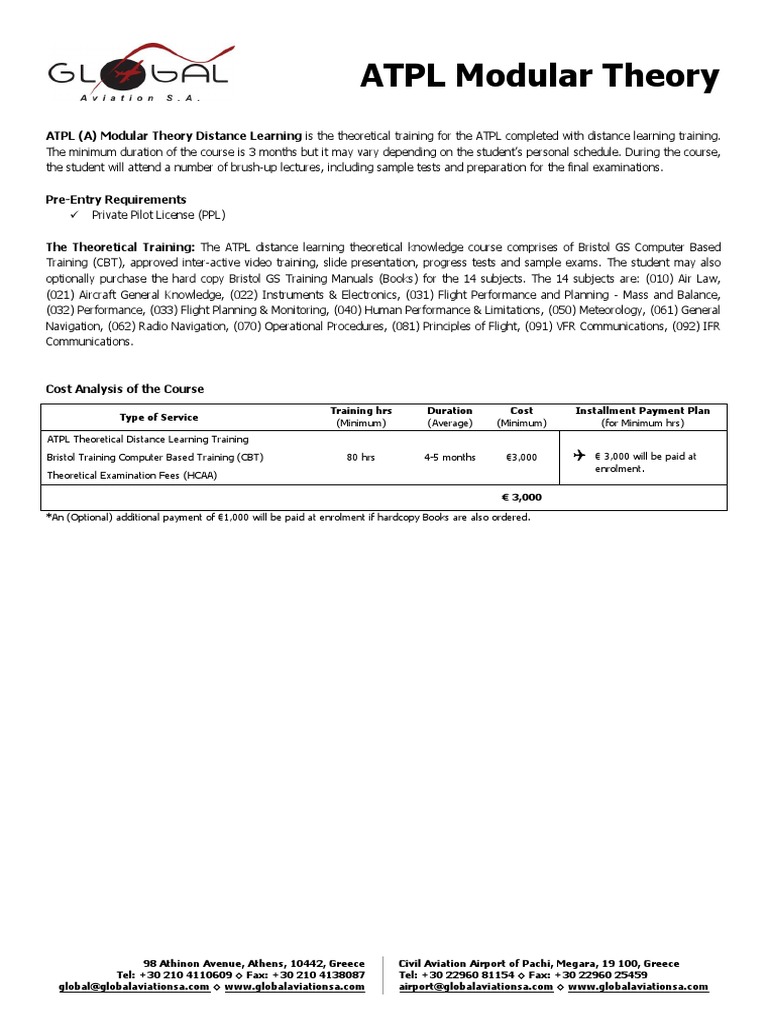 Global Aviation ATPL MODULAR Theory Distance 2019 | PDF | Instrument ...