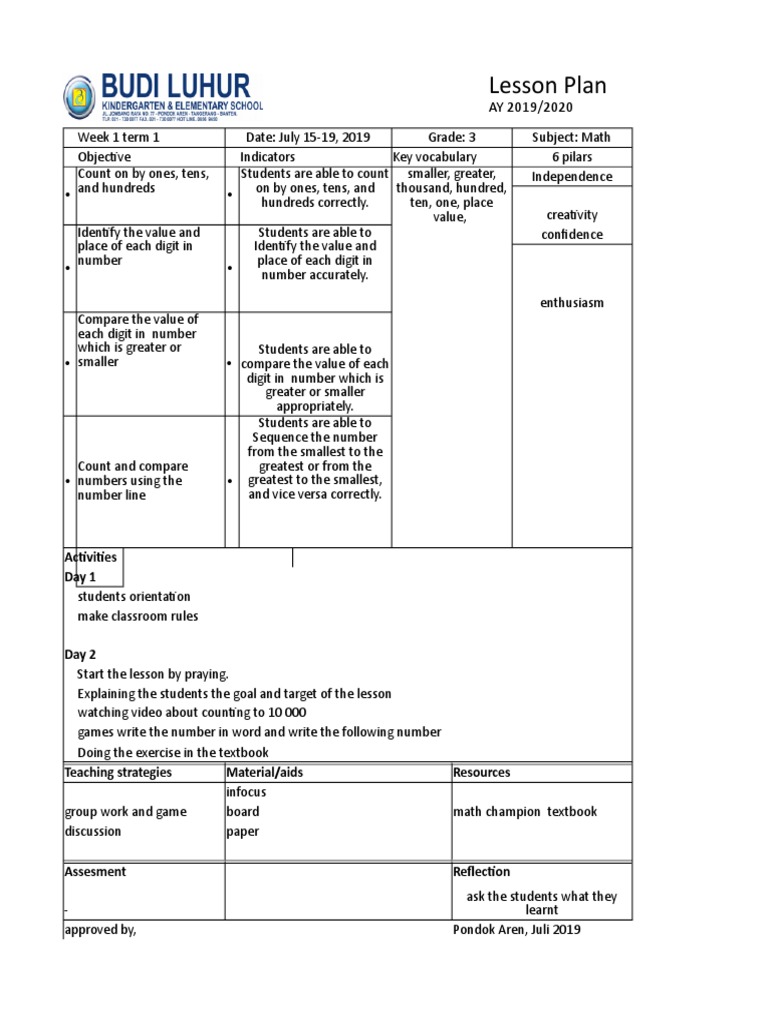 Lesson Plan Math Baru | PDF | Lesson Plan | Multiplication