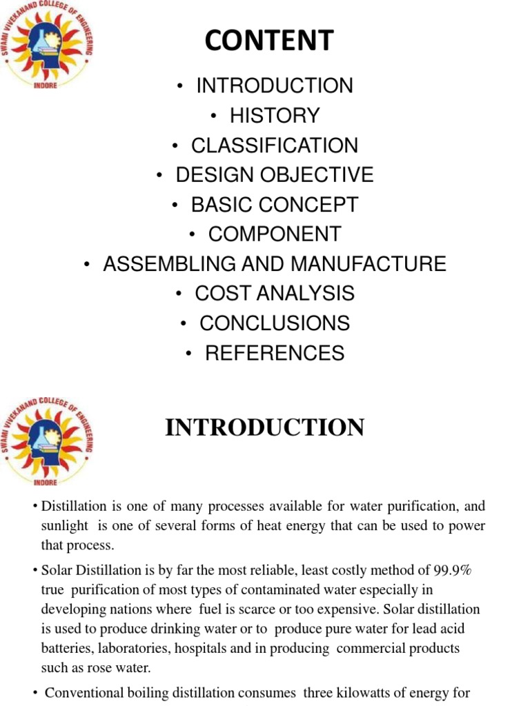 Minor Project PPT Solar | PDF | Distillation | Evaporation