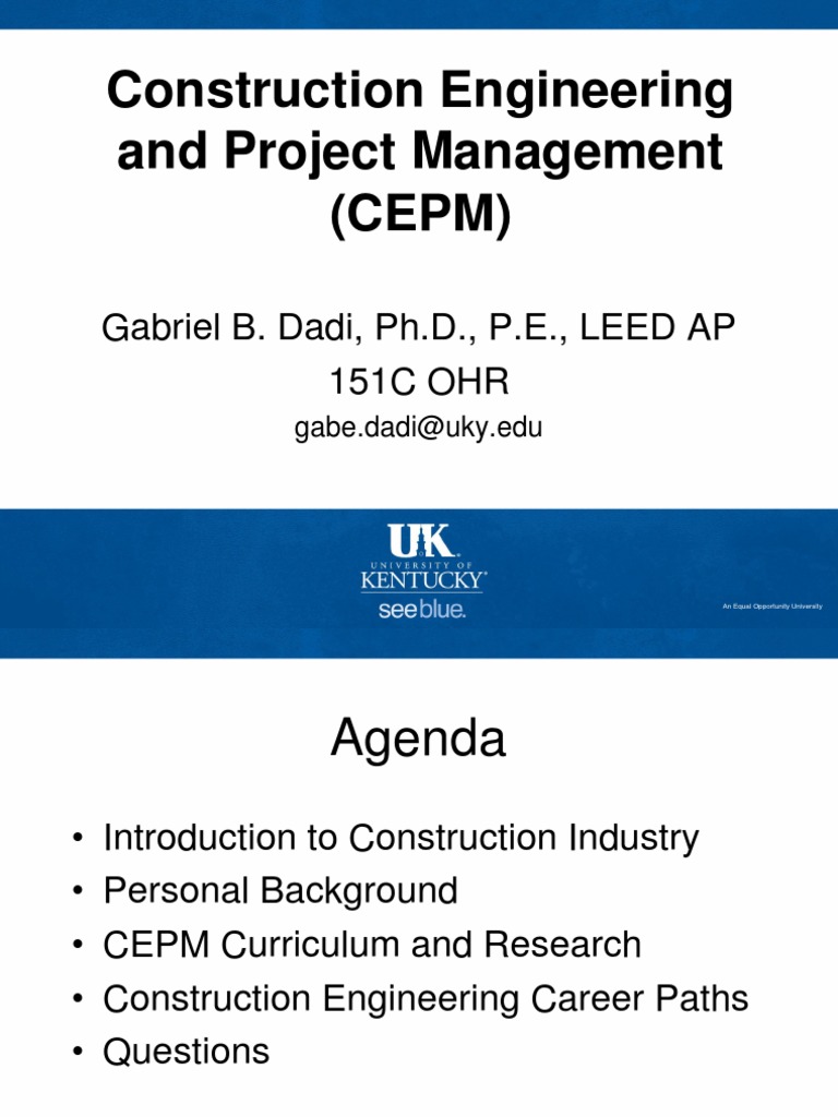 Construction Engineering and Project Management (CEPM) : Gabriel B ...