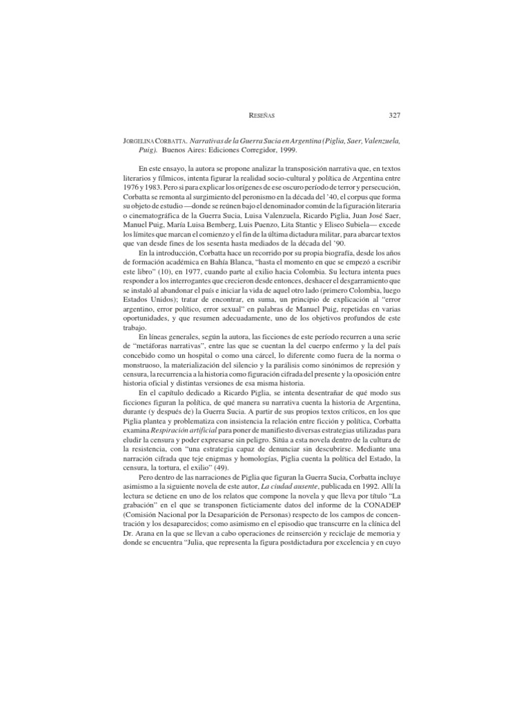 Narrativas de la Guerra Sucia en Argentina | PDF | Novelas | Censura