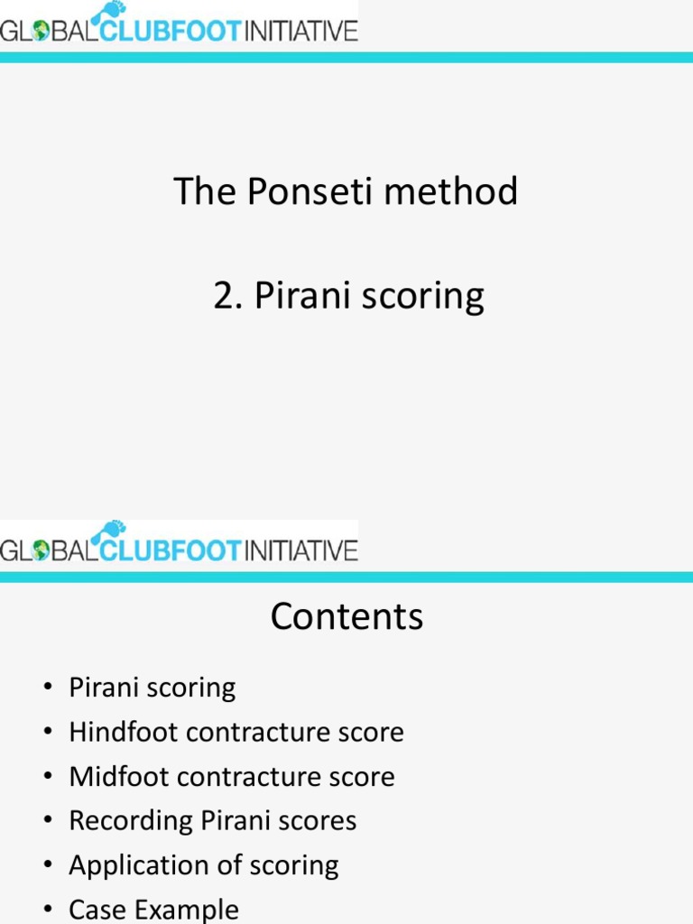 2 Pirani Scoring 3may11 | PDF | Surgical Specialties | Musculoskeletal ...