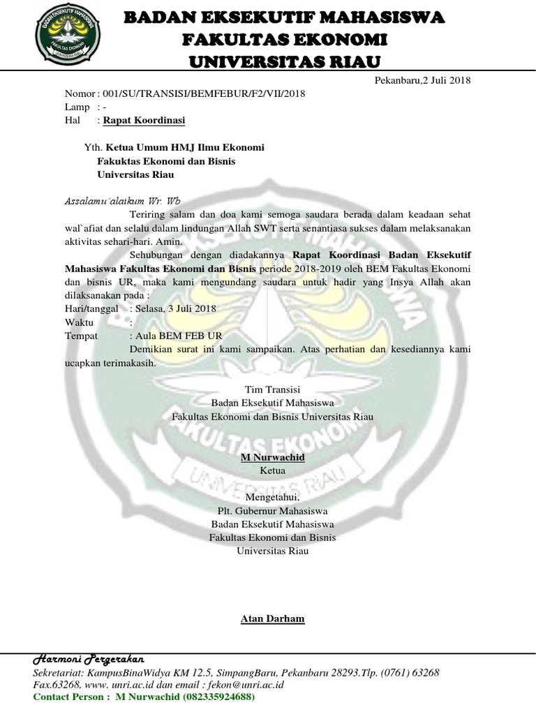 Undangan Rakor Bem | PDF