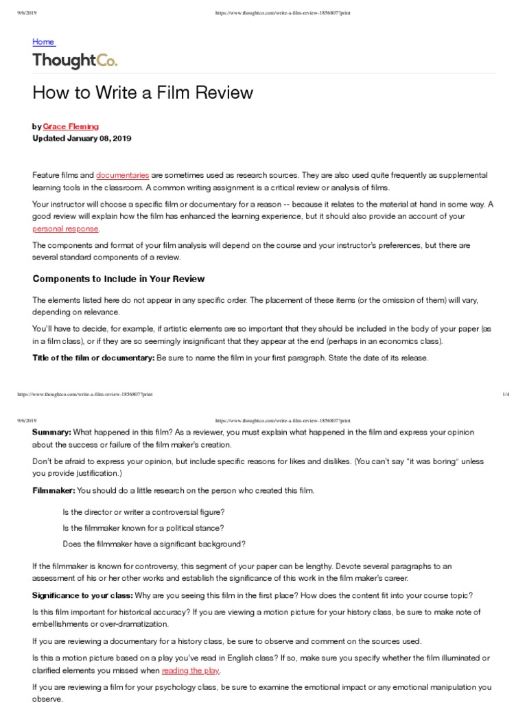 How to Write a Film Review | PDF | Filmmaking | Documentary Film