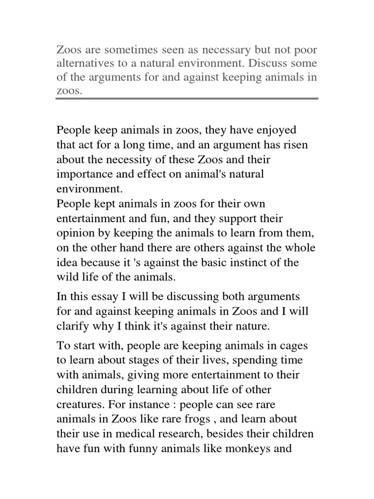 Zoo Essay | PDF