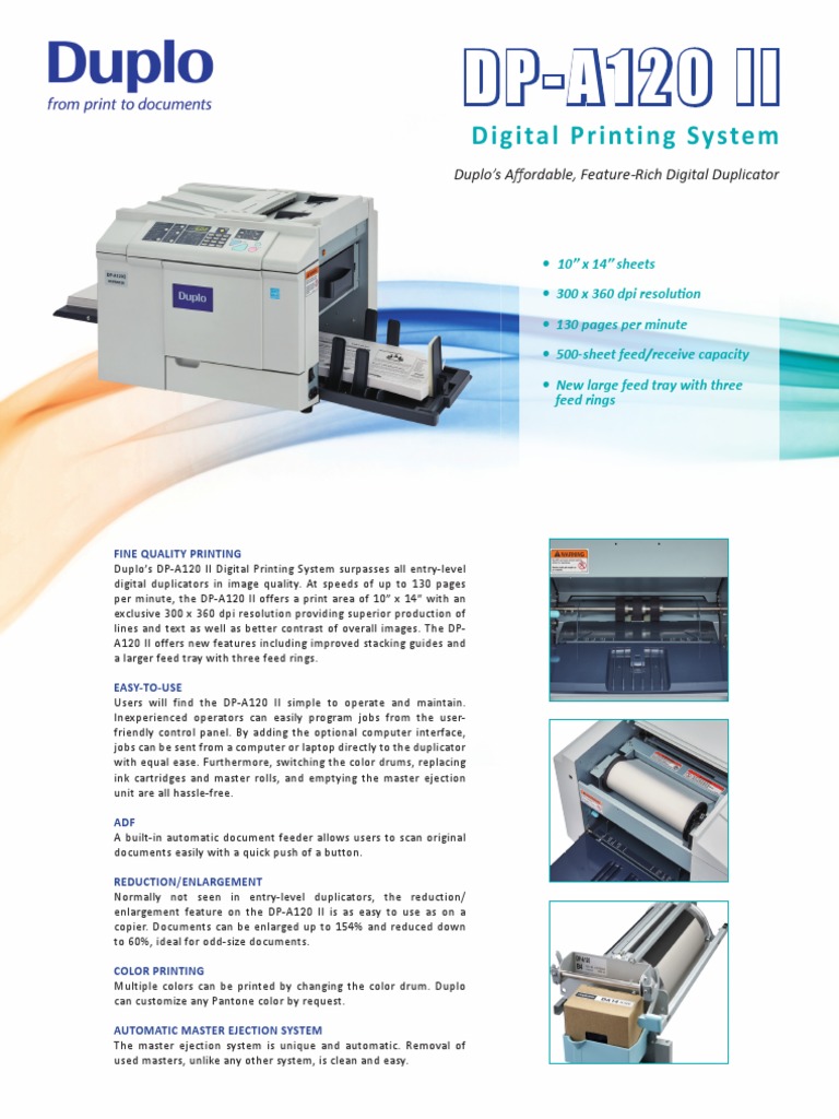DP-A120 II: Digital Printing System | PDF | Image Scanner | Media ...
