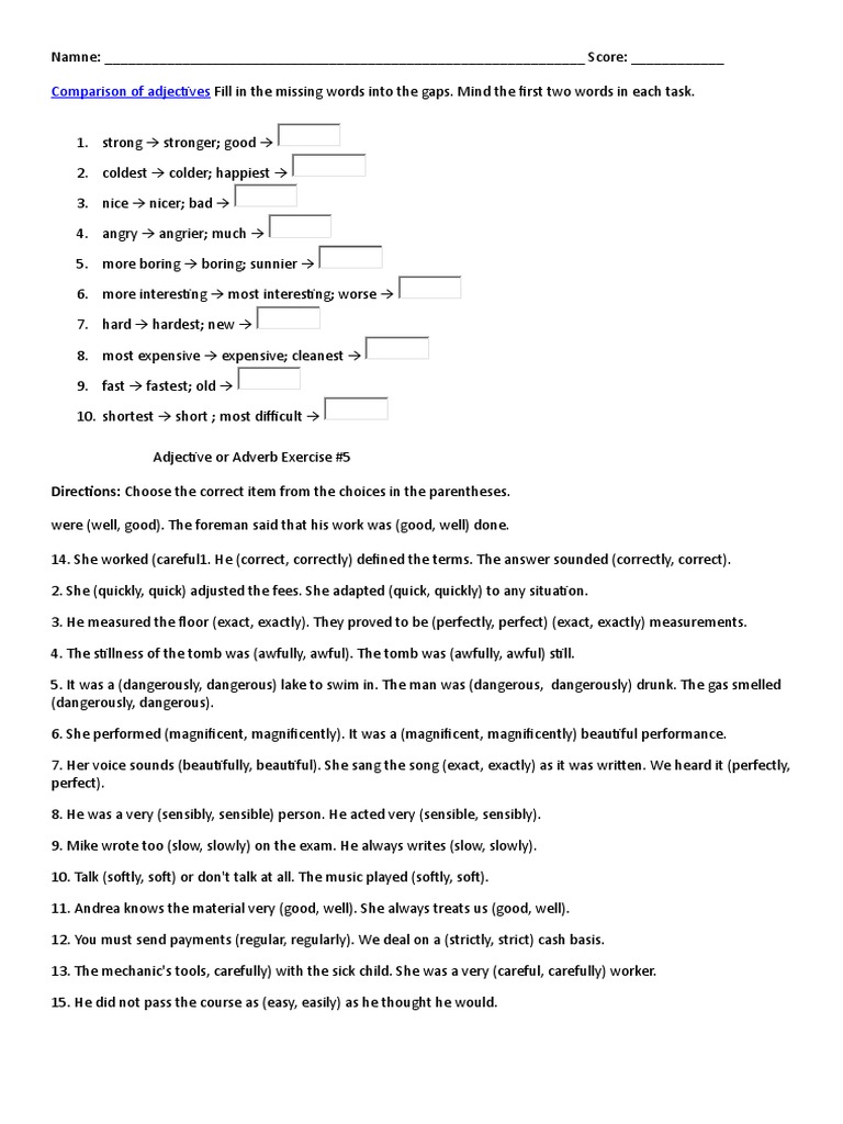 Adjectives | PDF | Adjective | Verb