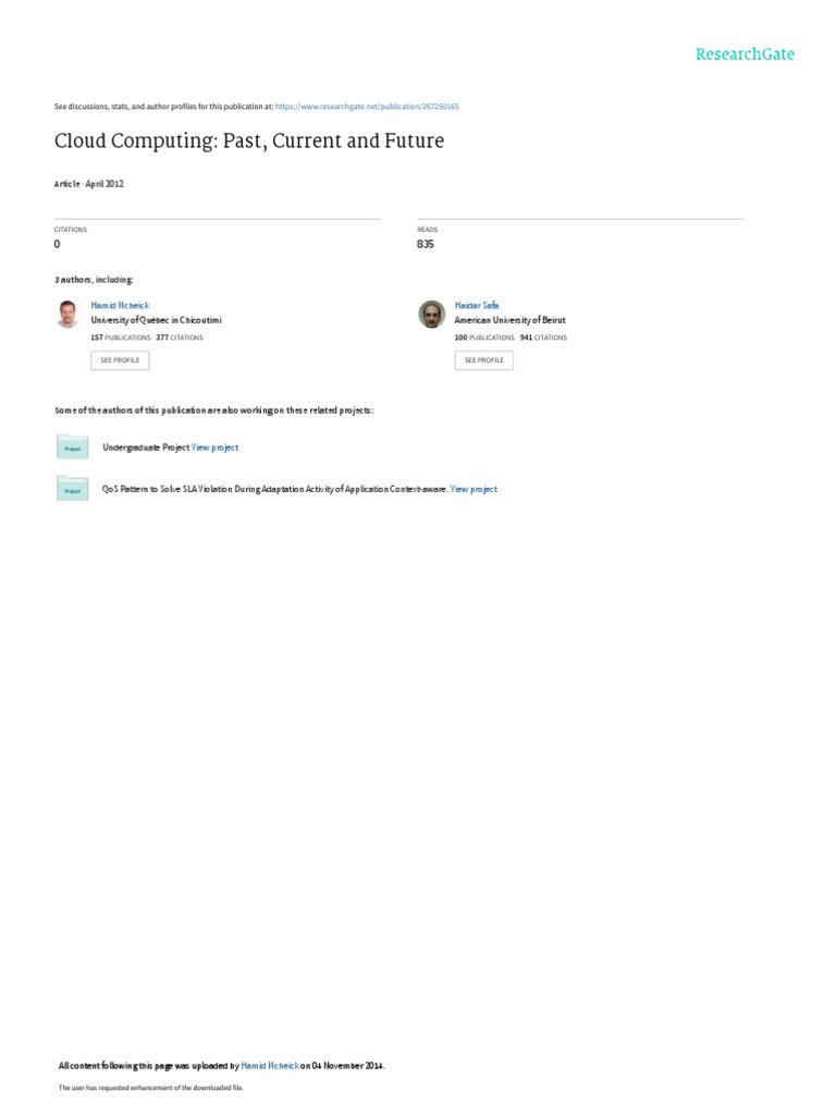 Cloud Computing: Past, Current and Future: April 2012 | PDF | Platform As A Service | Cloud ...