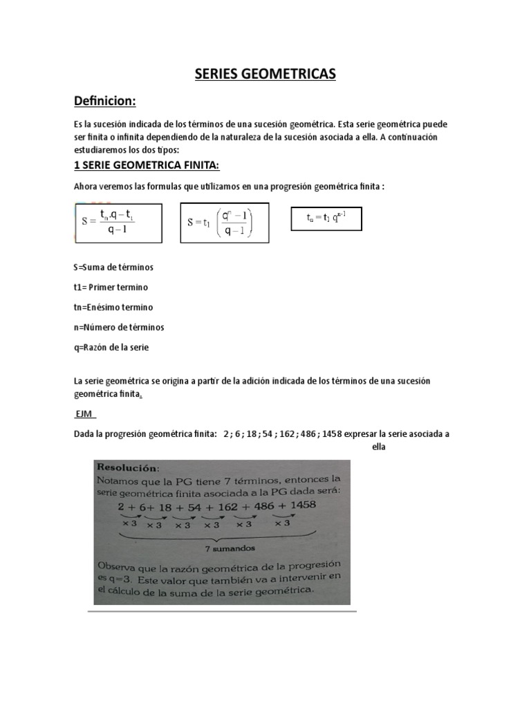Series Geométricas: Definición y Ejemplos | PDF