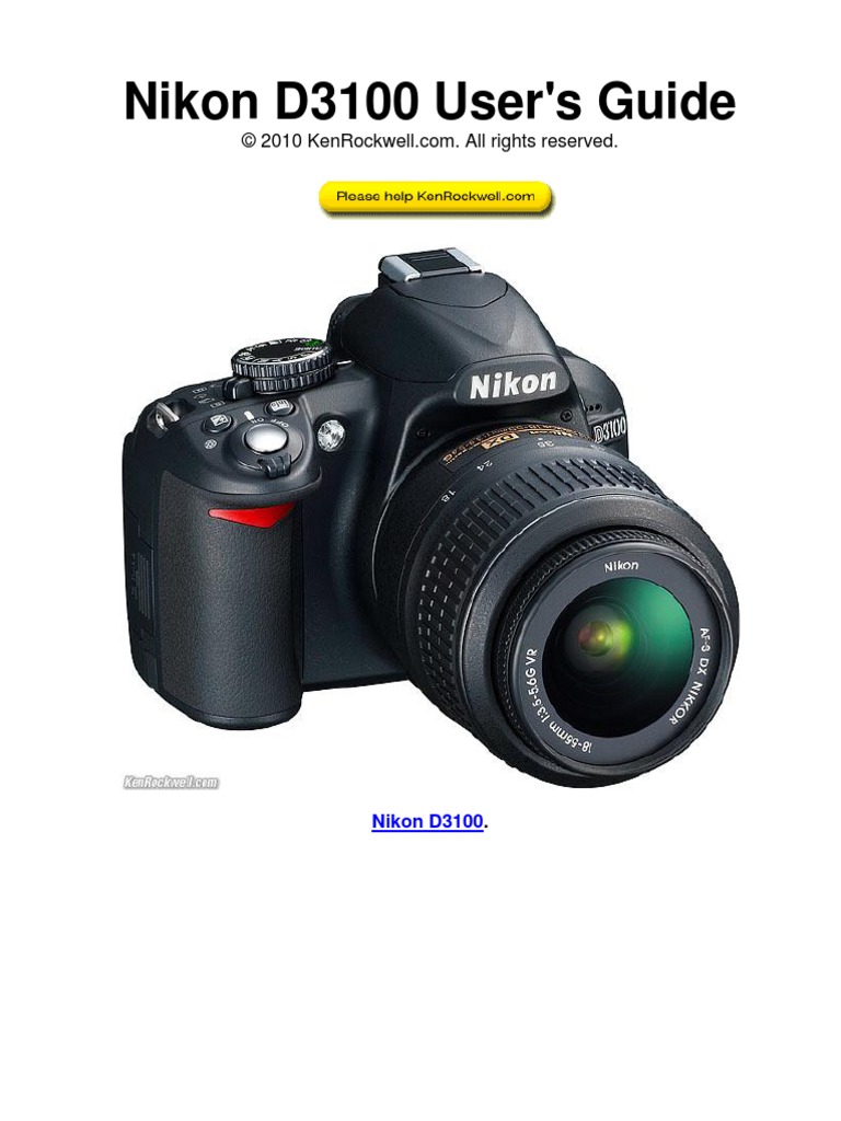 Nikon D3100 User's Guide | PDF | Exposure (Photography) | Shutter Speed