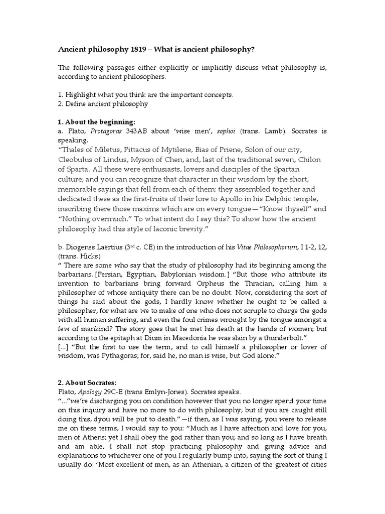 Defining Ancient Philosophy: Key Concepts from Plato, Aristotle ...