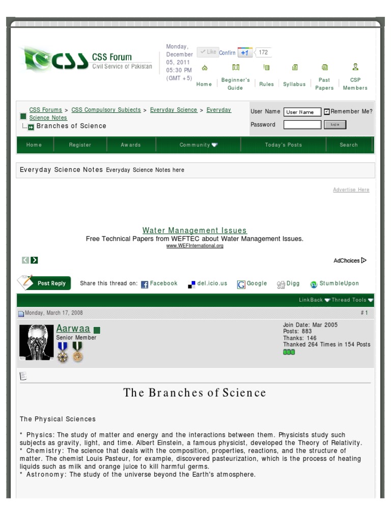 Branches of Science | PDF | Biology | Science