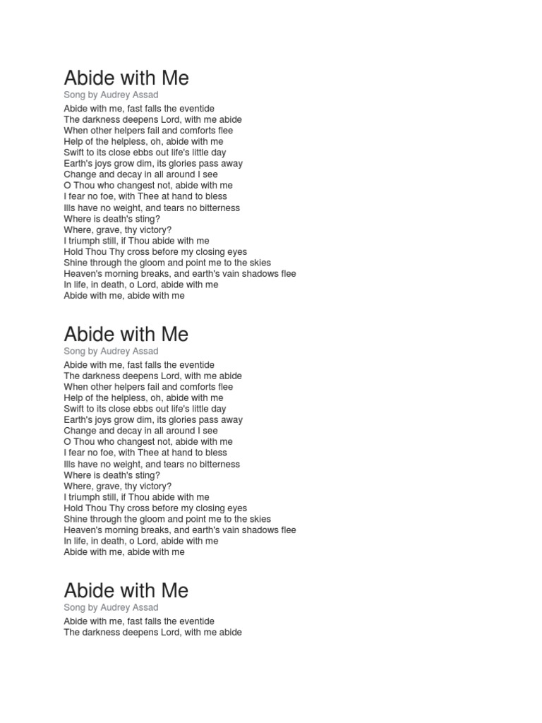 Abide with Me: Song by Audrey Assad | Religion And The Arts | Church Music