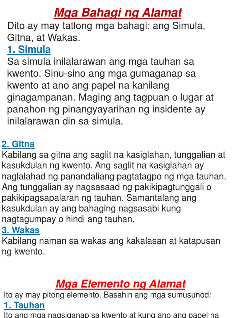 Mga Elemento NG Alamat | PDF