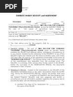 Earnest Money Agreement - Sample | PDF | Taxes | Services (Economics)