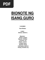 Bionote Halimbawa | PDF