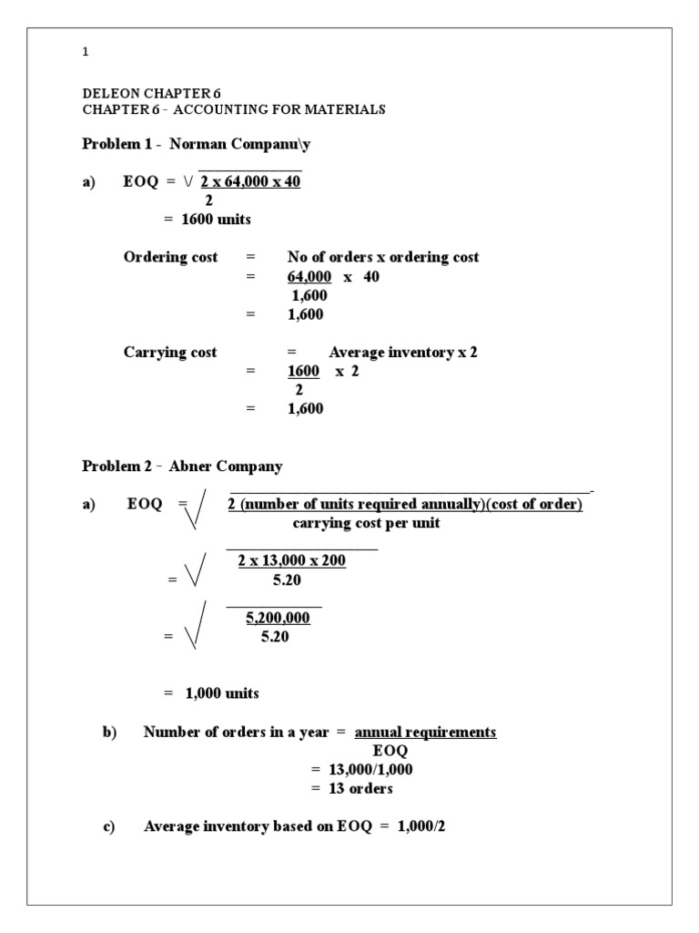 Accounting Materials | PDF | Inventory | Supply Chain Management