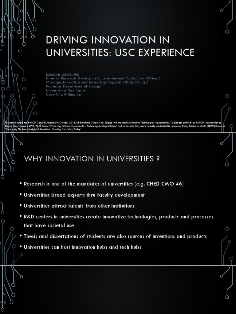 002 Largo Innovation in Universities Pascngenassembly Oct.8,2018 PDF ...