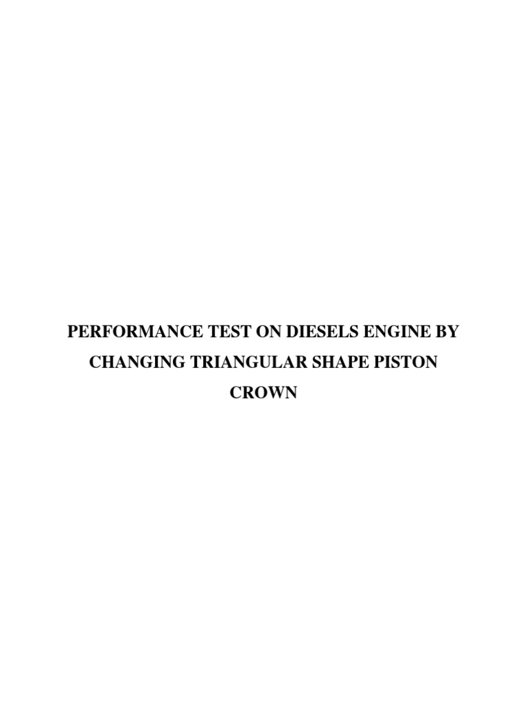 Performance of IC's Engine | PDF | Internal Combustion Engine | Piston