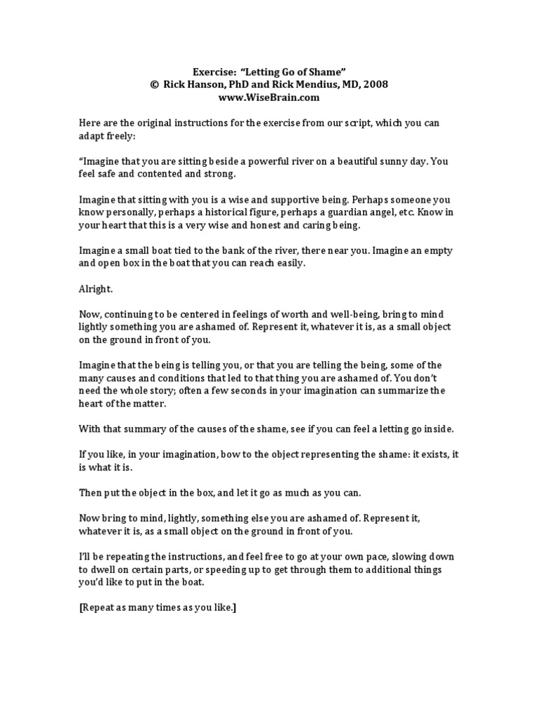 Exercise Letting Go | PDF