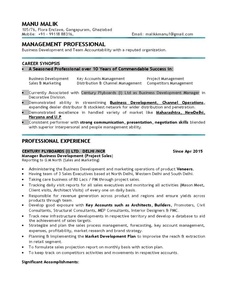 Manu CV | PDF | Delhi | Marketing