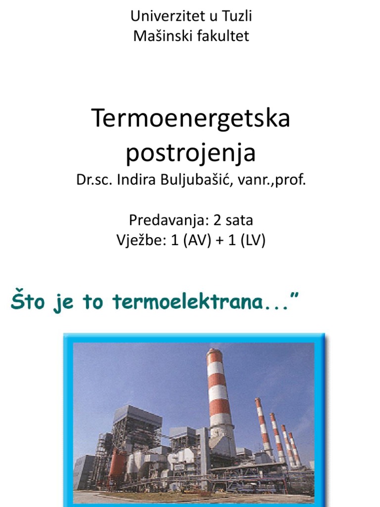 Termoelektrane Uvod Podjela | PDF