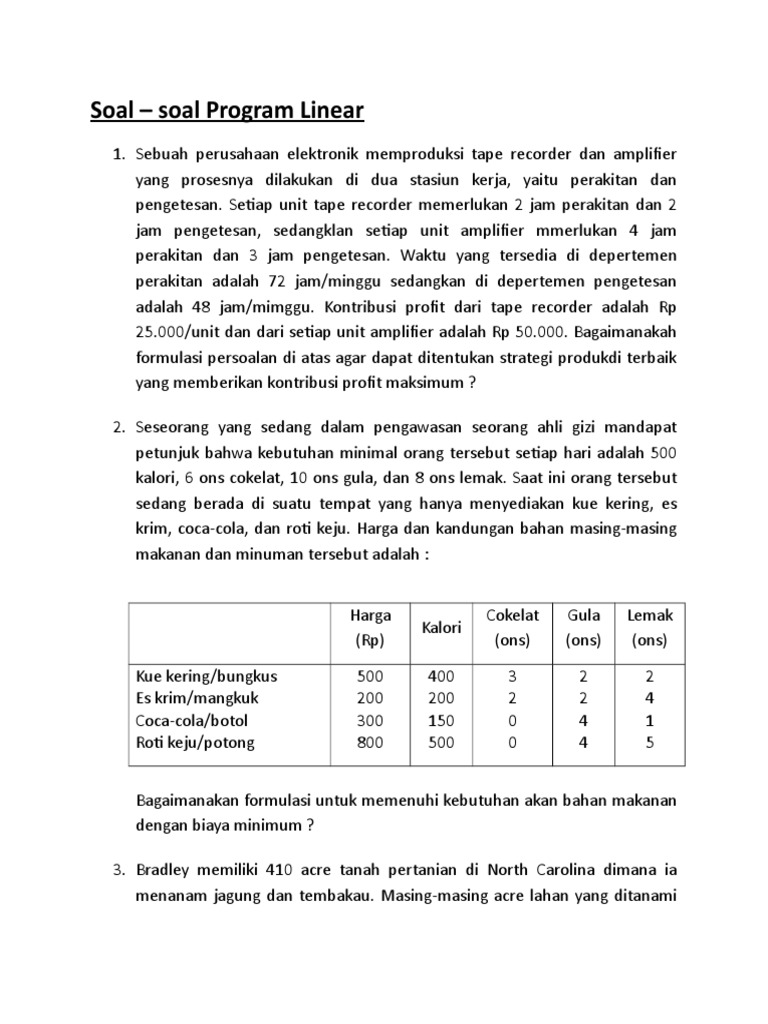 Soal Program Linear | PDF