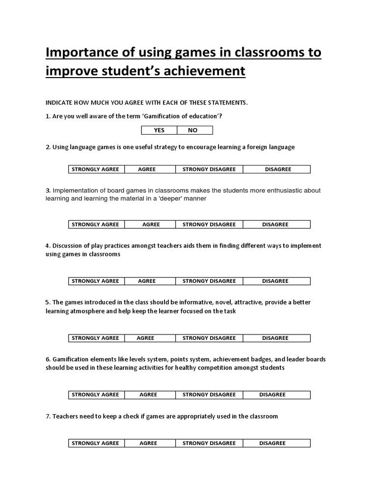 Questionnaire For Psychology Student's Research | PDF